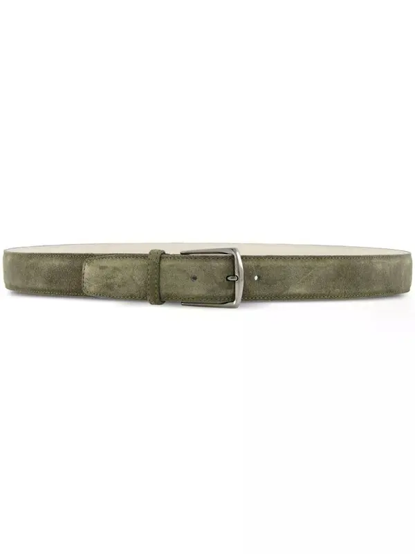 AURELIEN Buckled Suede Belt - Green