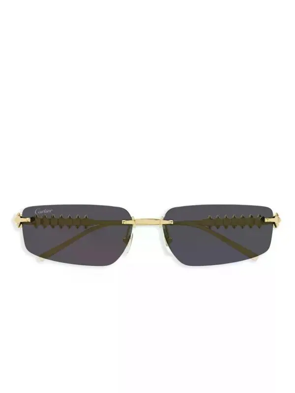 CARTIER Geometric-frame Sunglasses - Gold