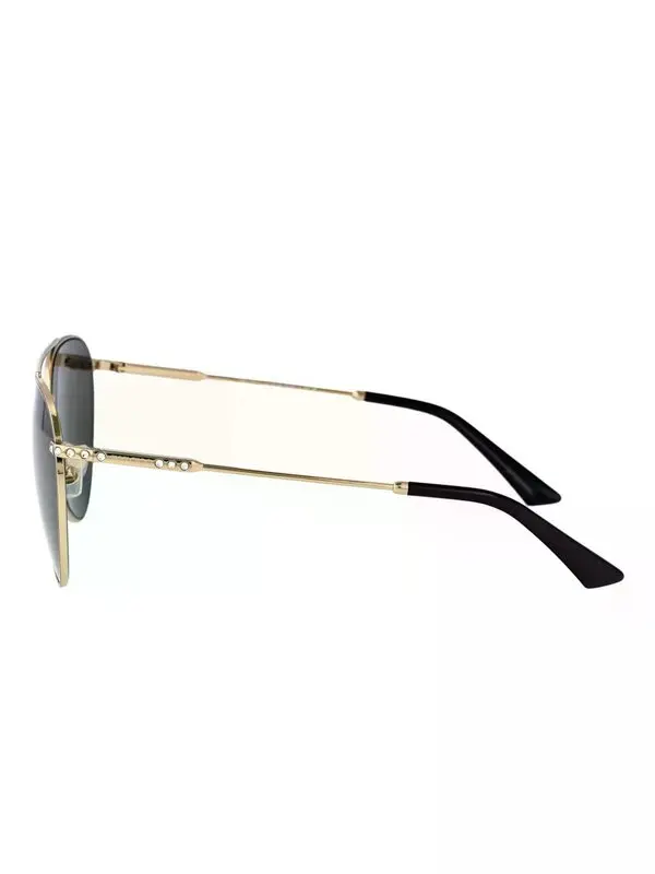 JIMMY CHOO Logo-engraved Aviator Sunglasses - Gold