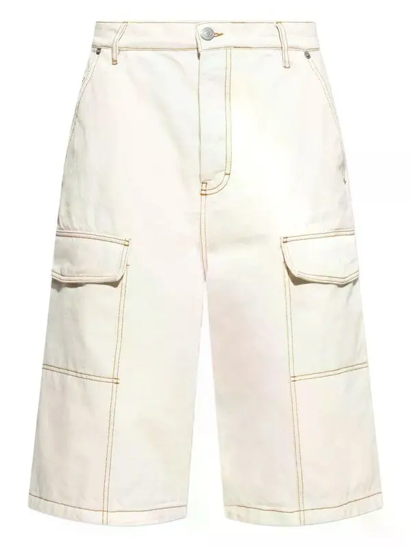 Ami Cotton Cargo Shorts - White