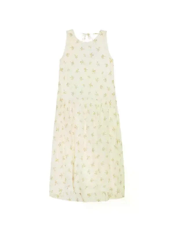 GANNI Floral-print Dress - Neutrals