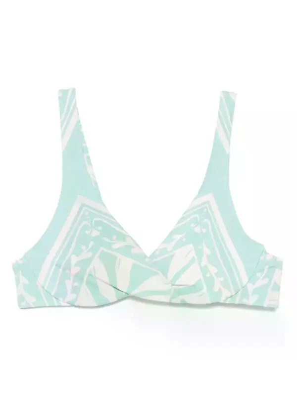 TWINSET Printed Bikini Top - Green
