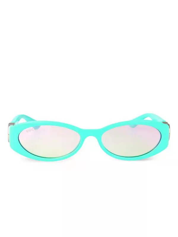 Gucci Oval Frame Sunglasses - Blue