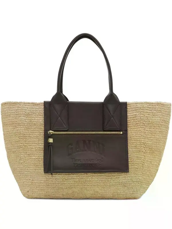 GANNI Medium Raffia Tote