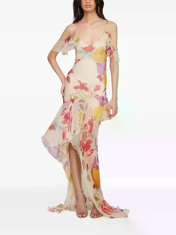 DONDE ESTEBAN Flores Chiffon Maxi Dress