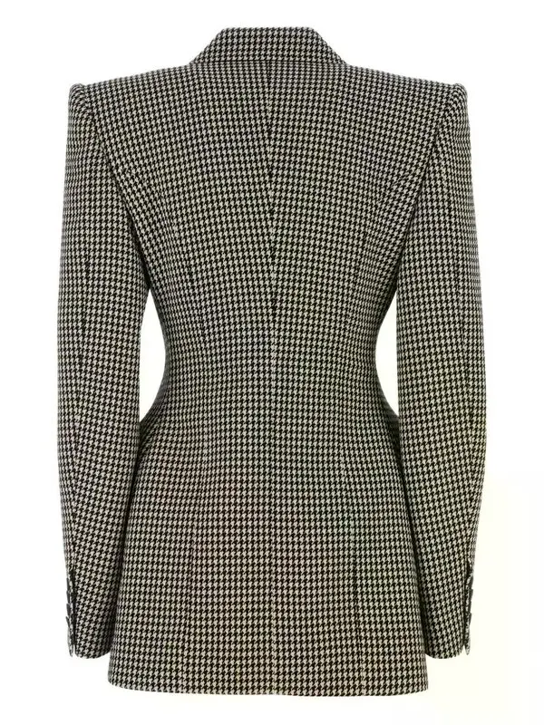 Balenciaga Houndstooth Hourglass Blazer - Black