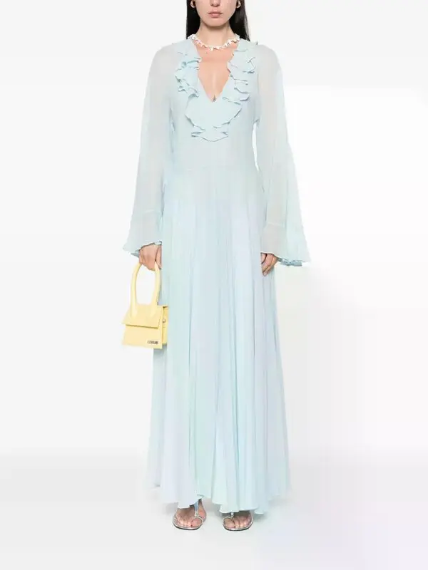 TWINSET Maxi Dress With Ruffle Detail - Blue