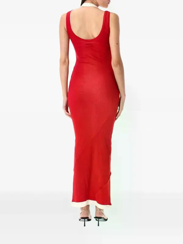JEAN PAUL GAULTIER Ribbed Cotton Dress - Red