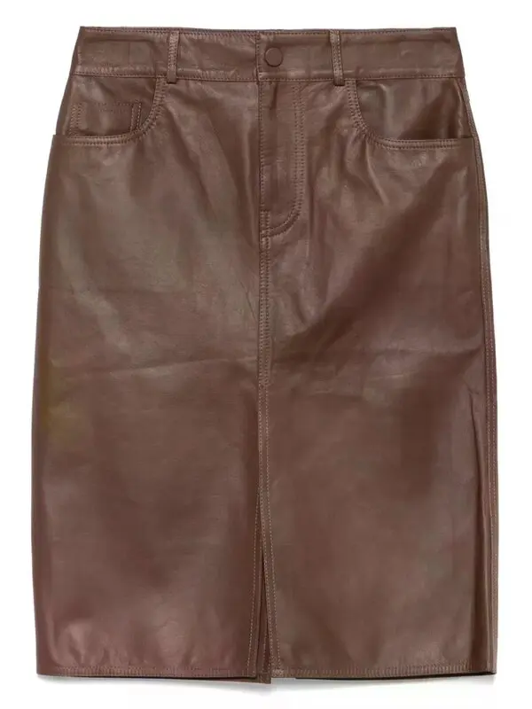 Jacob Cohen Leather Midi Skirt
