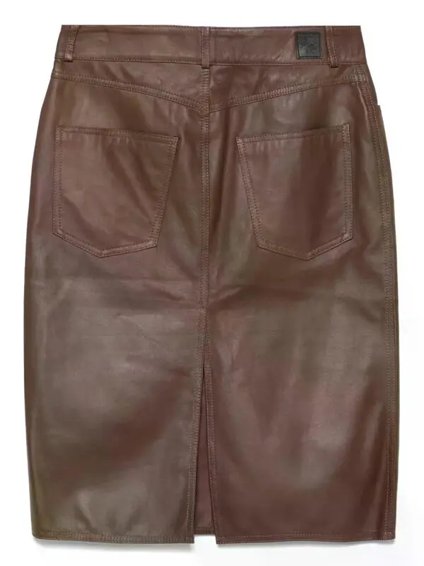 Jacob Cohen Leather Midi Skirt