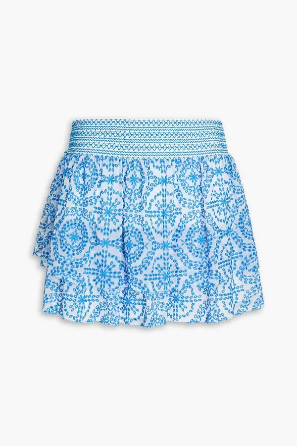 Alice + Olivia Bethie Embroidered Georgette Mini Skirt