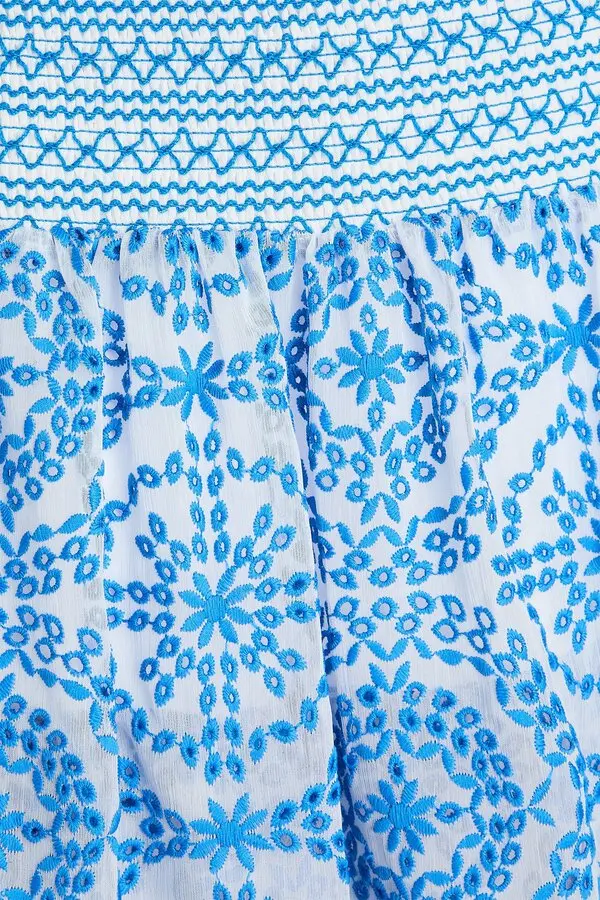 Alice + Olivia Bethie Embroidered Georgette Mini Skirt