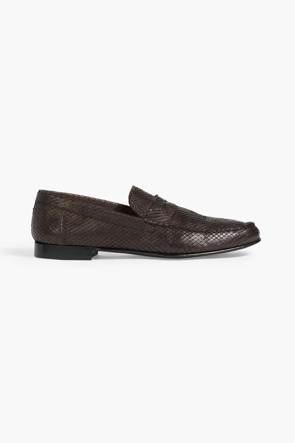 Paul Smith Snake-effect Leather Loafers
