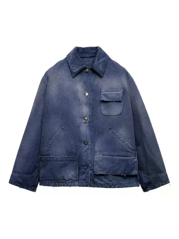 Prada Washed Canvas Shirt Jacket