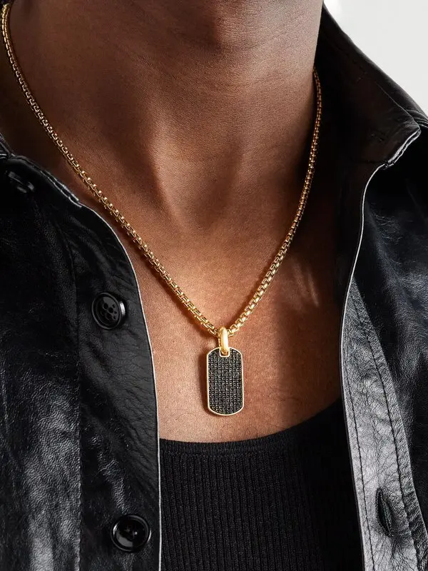 David Yurman Chevron Diamond Pendant - Gold