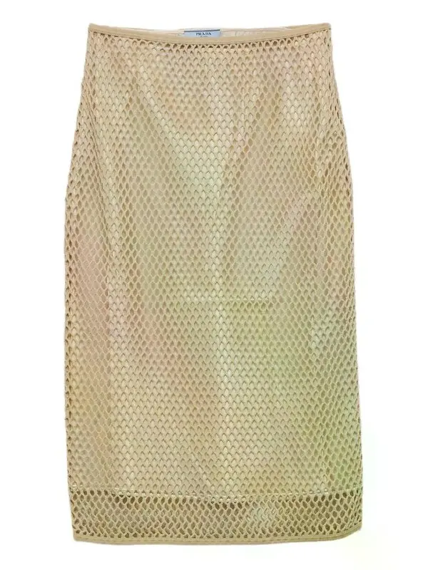 Prada Pencil Mesh Skirt - Neutrals