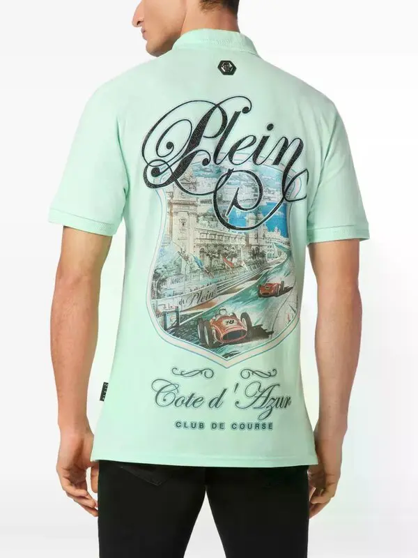 Philipp Plein Racing Car Polo Shirt - Green