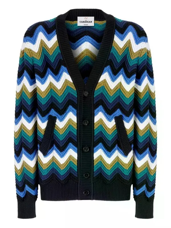 Missoni Chevron-knit Cardigan - Blue