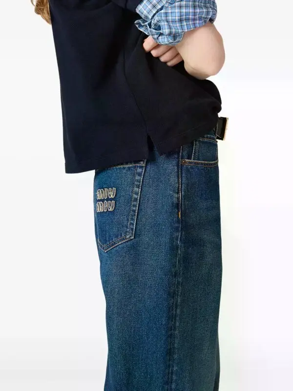 Miu Miu Logo-appliqué Jeans
