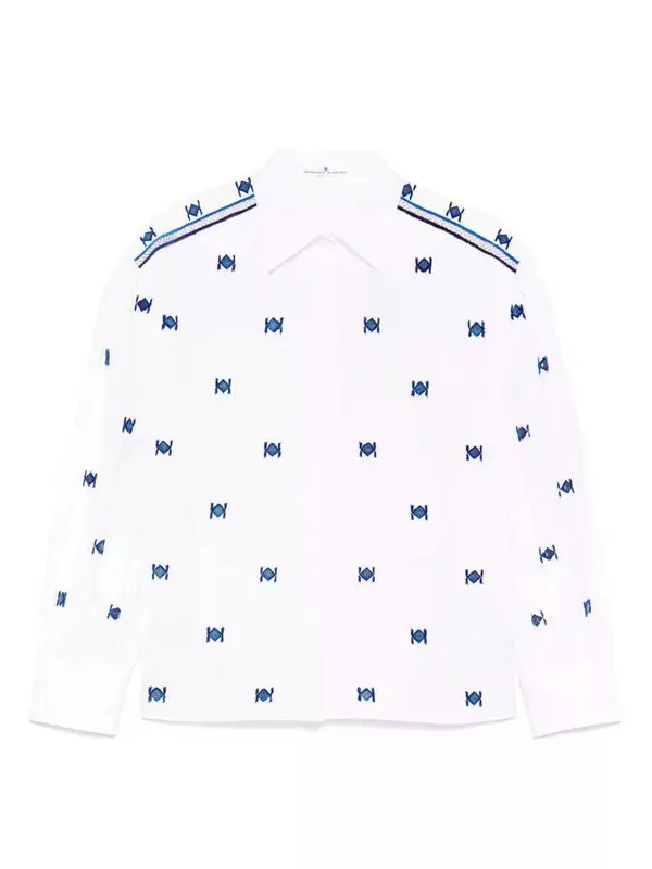 Ermanno Scervino Flocked Motif Shirt - White