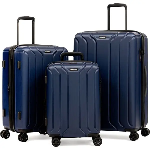 NONSTOP New York 3-piece Hardside Luggage Set With Packing Cubes - Navy