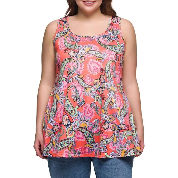 24SEVEN COMFORT APPAREL Paisley Tank Top