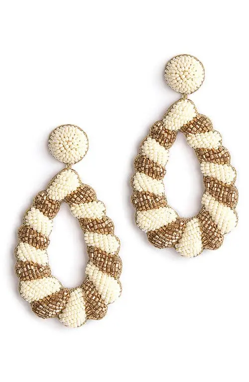 Deepa Gurnani Elenor Teardrop Earrings - Ivory