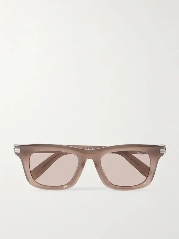 Zegna Square-frame Sunglasses - Brown
