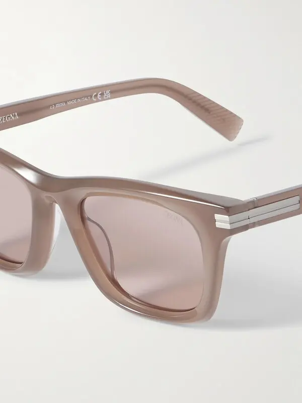 Zegna Square-frame Sunglasses - Brown