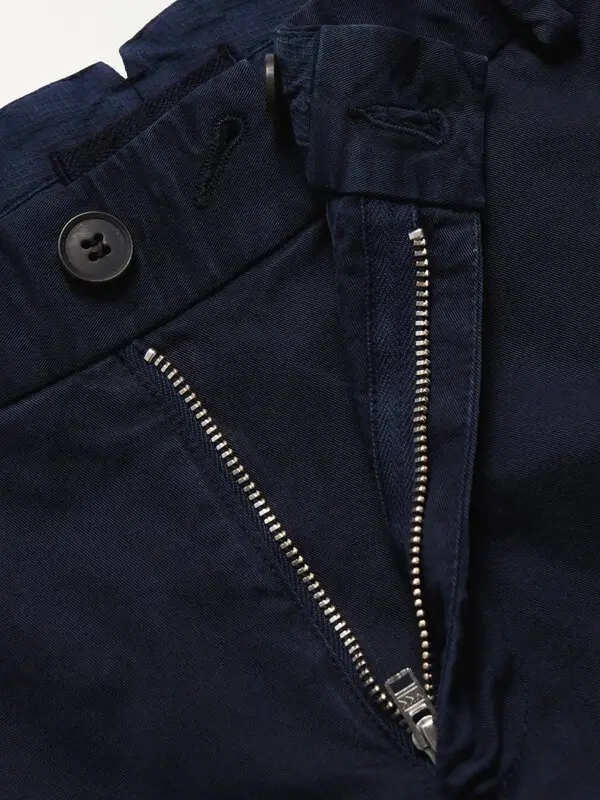 Sunspel Straight-leg Garment-dyed Cotton-blend Twill Chinos - Blue