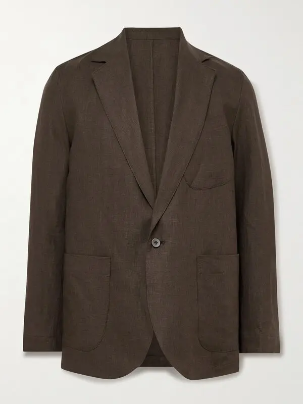 STOFFA Unstructured Washed-linen Blazer