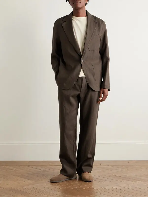 STOFFA Unstructured Washed-linen Blazer