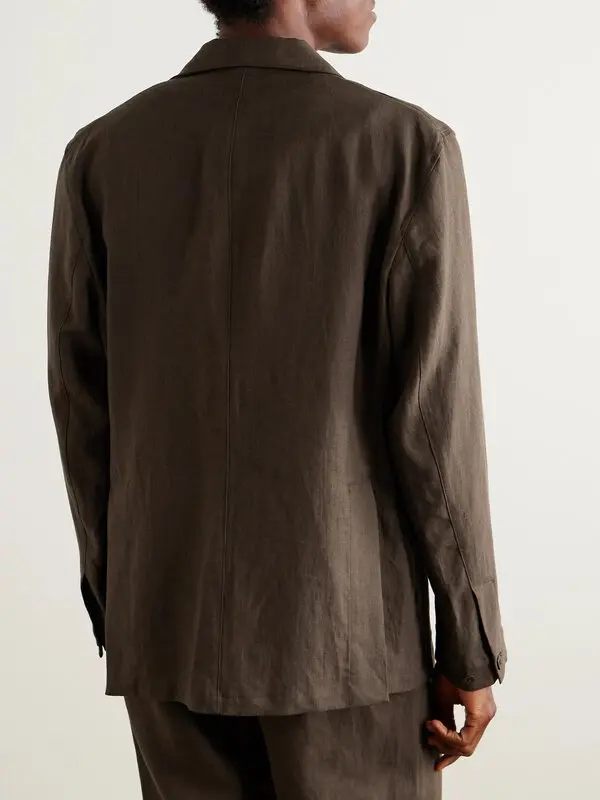 STOFFA Unstructured Washed-linen Blazer