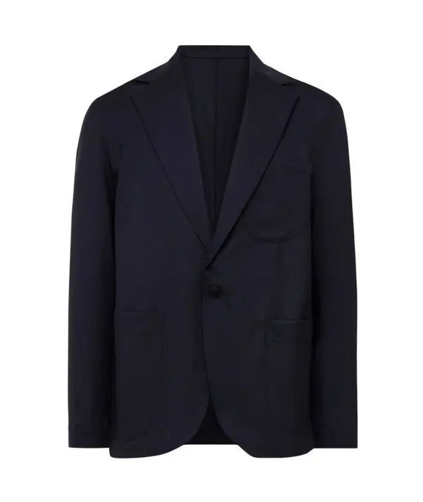 STOFFA Unstructured Wool Suit Jacket - Blue