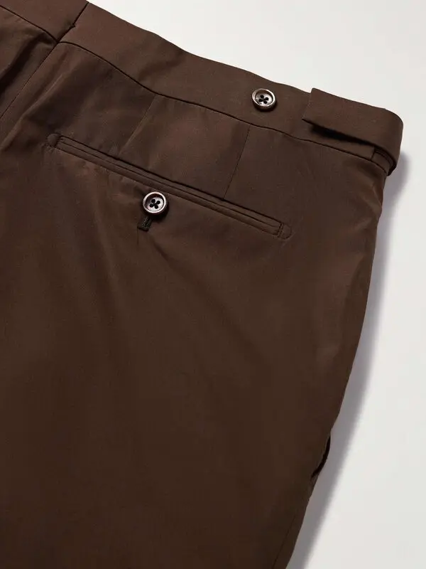 TOM FORD Slim-fit Silk Trousers - Dark Brown