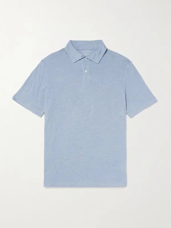 Hartford Linen Polo Shirt - Blue