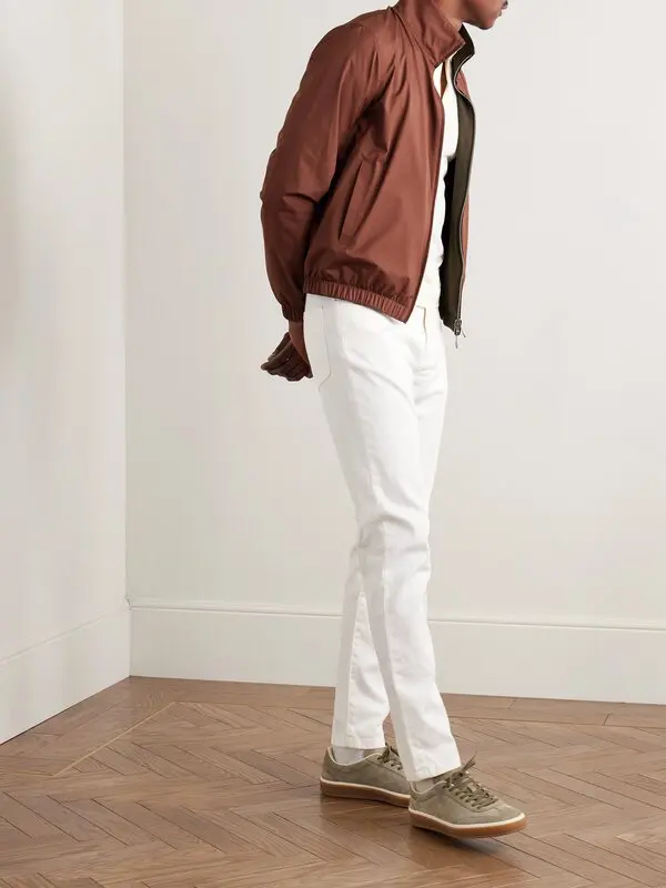 Loro Piana Reversible Padded ® Storm System® Nylon And Cashmere Blouson Jacket - Brown