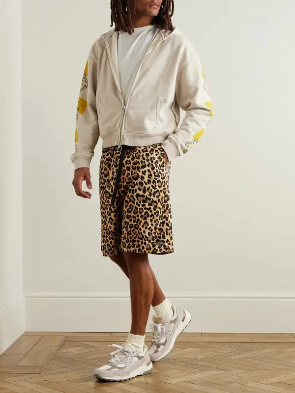 Kapital Printed Cotton-jersey Zip-up Hoodie - Neutrals
