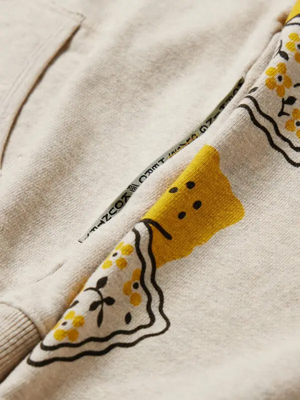 Kapital Printed Cotton-jersey Zip-up Hoodie - Neutrals