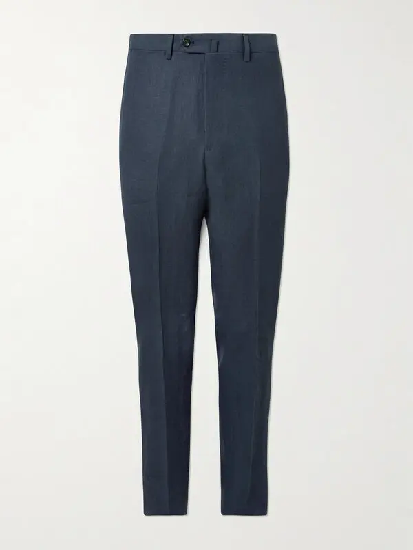 DE PETRILLO Straight-leg Linen Suit Trousers