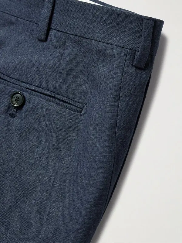 DE PETRILLO Straight-leg Linen Suit Trousers