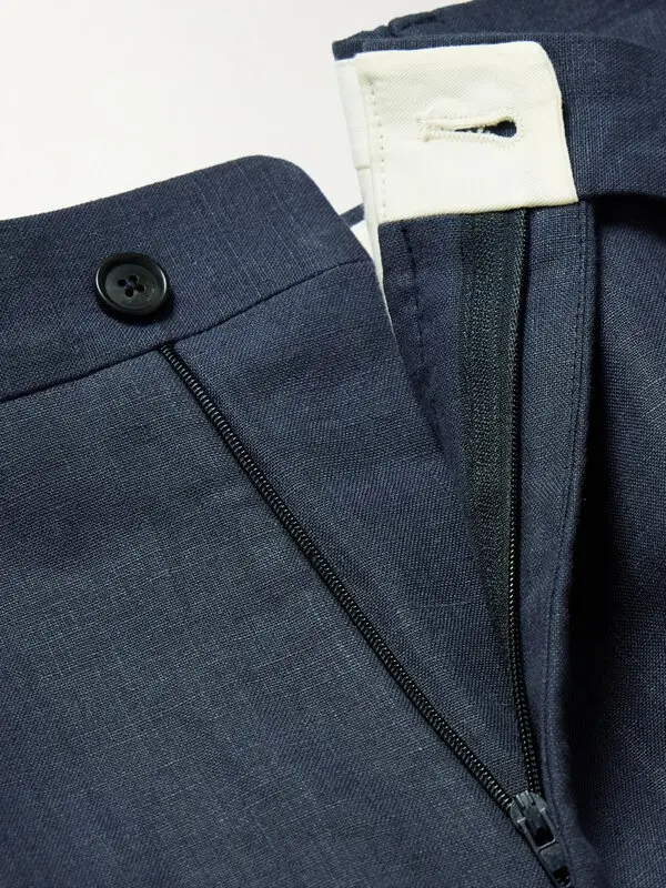 DE PETRILLO Straight-leg Linen Suit Trousers