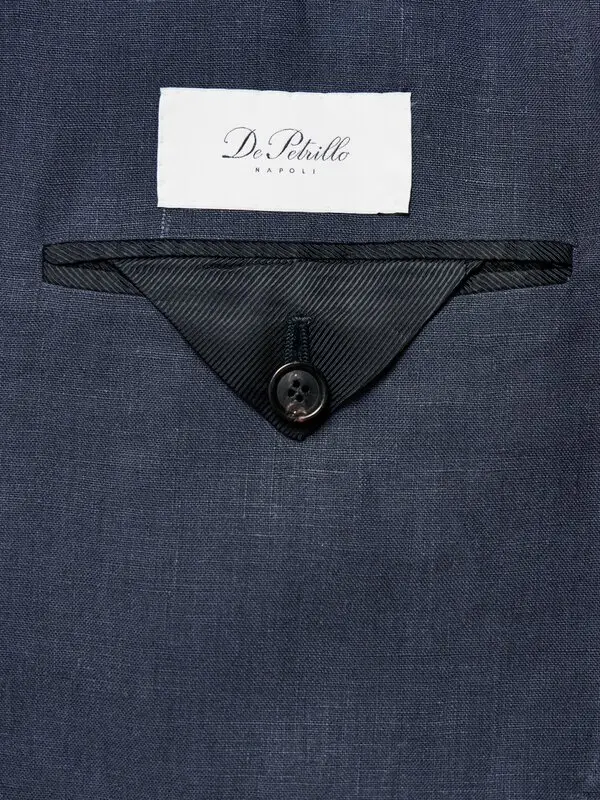 DE PETRILLO Linen Suit Jacket - Blue