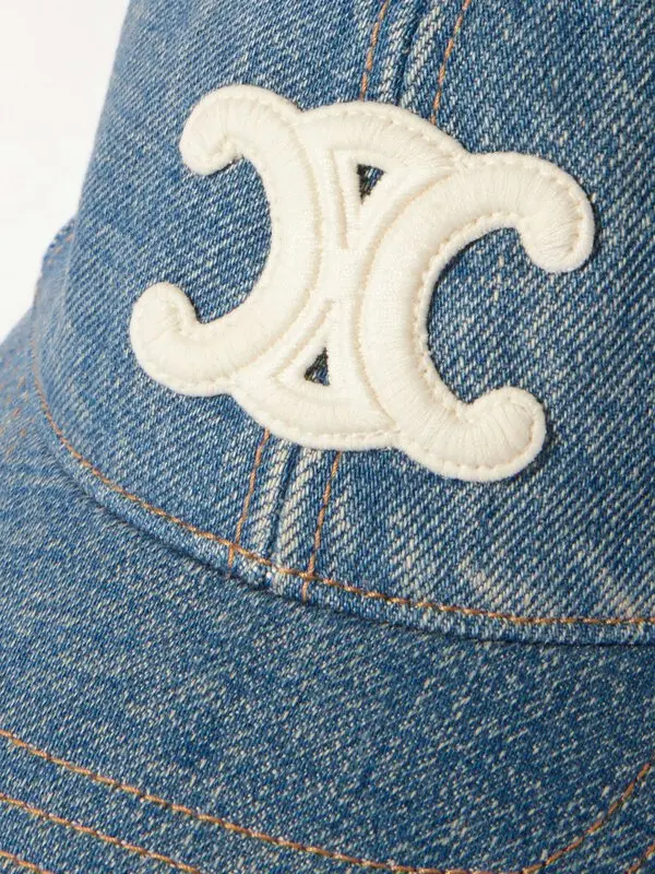 Celine Logo-AppliquéD Baseball Cap - Blue | Editorialist display picture 3