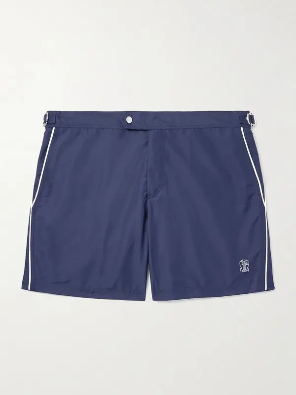 Brunello Cucinelli Straight-leg Mid-length Swim Shorts - Blue