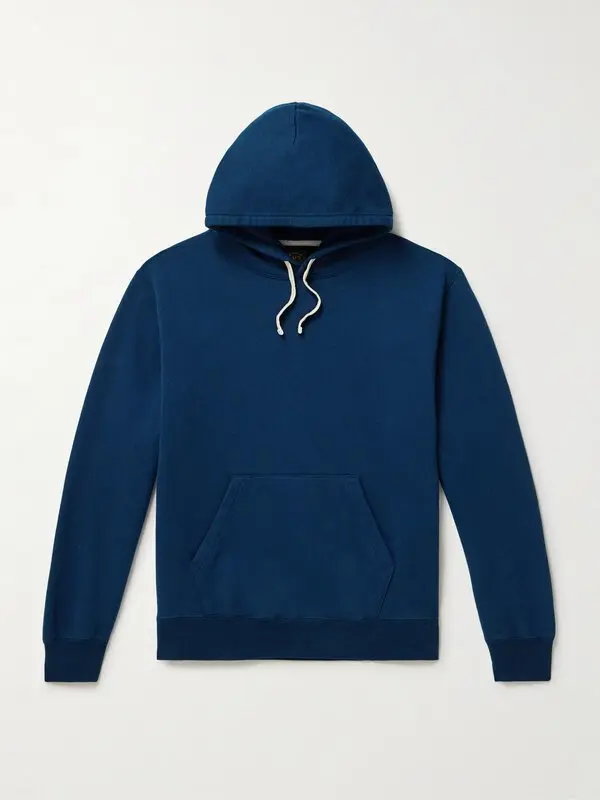 BEAMS Cotton-jersey Hoodie - Blue