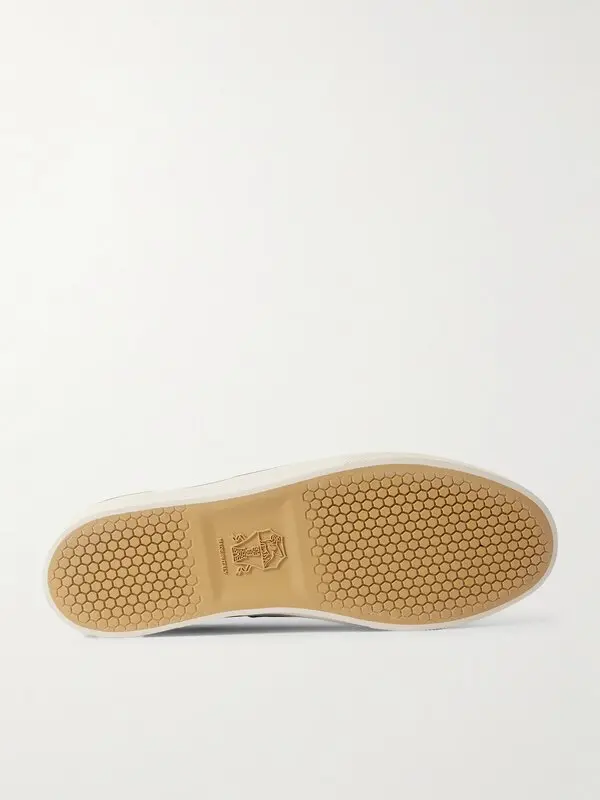 Brunello Cucinelli Leather-trimmed Suede Sneakers - Blue