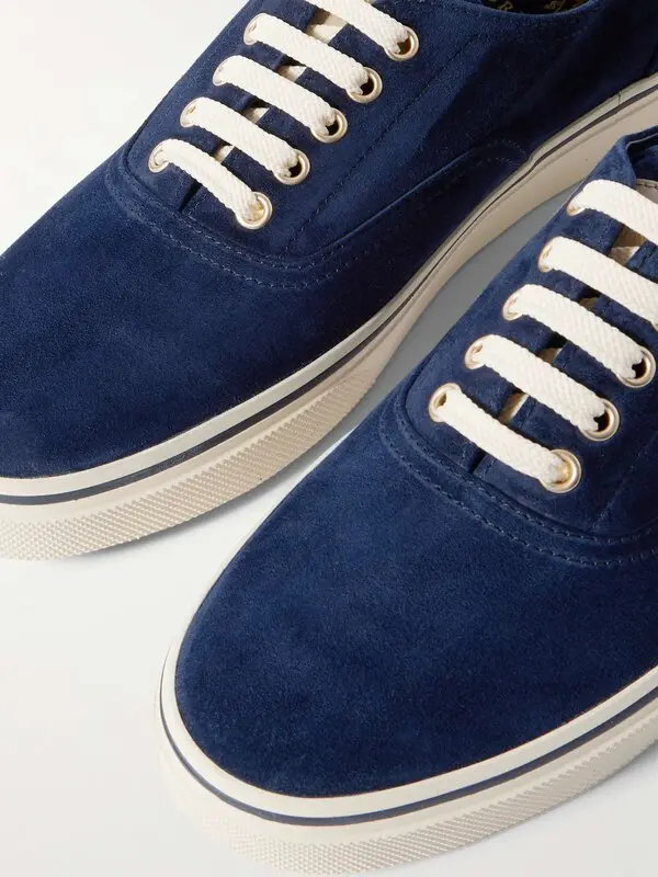 Brunello Cucinelli Leather-trimmed Suede Sneakers