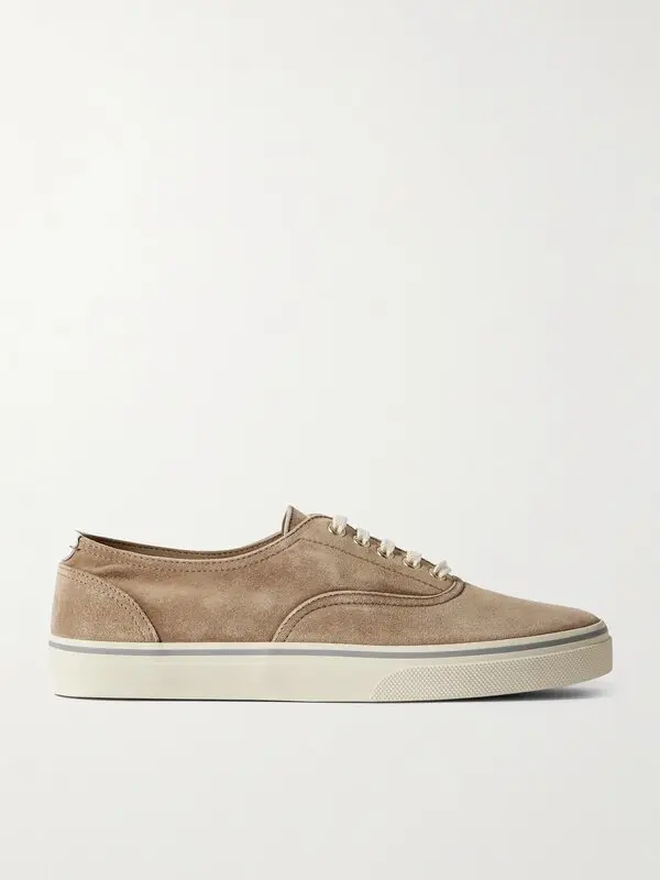 Brunello Cucinelli Suede Low Top Sneakers - Brown