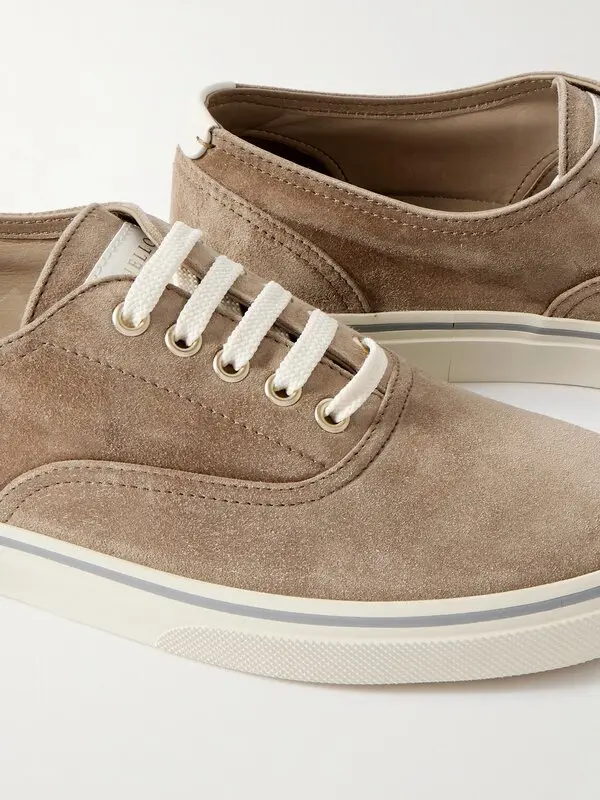 Brunello Cucinelli Suede Low Top Sneakers - Brown